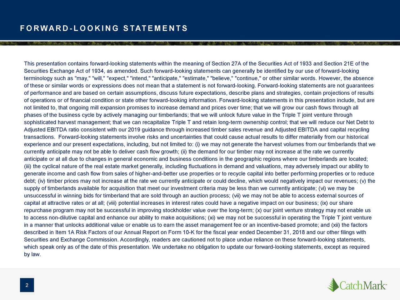 CatchMark Timber Trust (CTT) Presents At NAREIT 2019 Investor ...