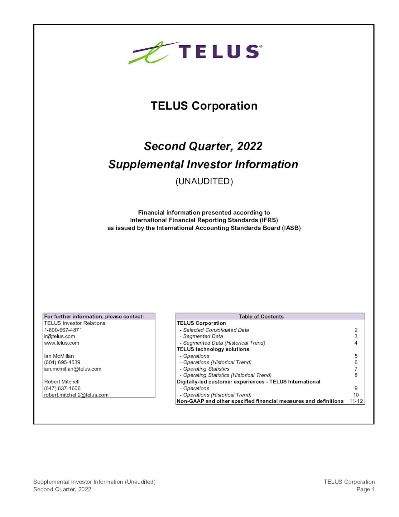 TELUS Corporation 2022 Q2 - Results - Earnings Call Presentation (NYSE ...