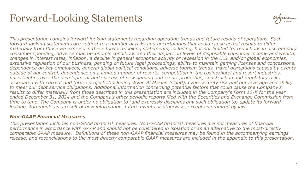 Wynn Resorts, Limited 2025 Q1 - Results - Earnings Call Presentation ...