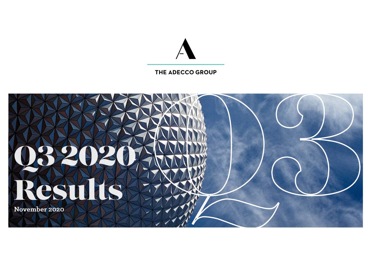 Adecco Group AG 2020 Q3 - Results - Earnings Call Presentation (OTCMKTS:AHEXF) | Seeking Alpha