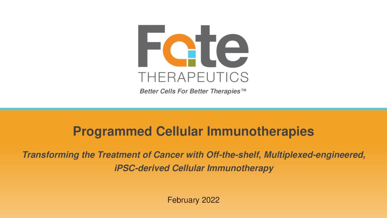 Fate Therapeutics (FATE) Investor Presentation - Slideshow (NASDAQ:FATE ...