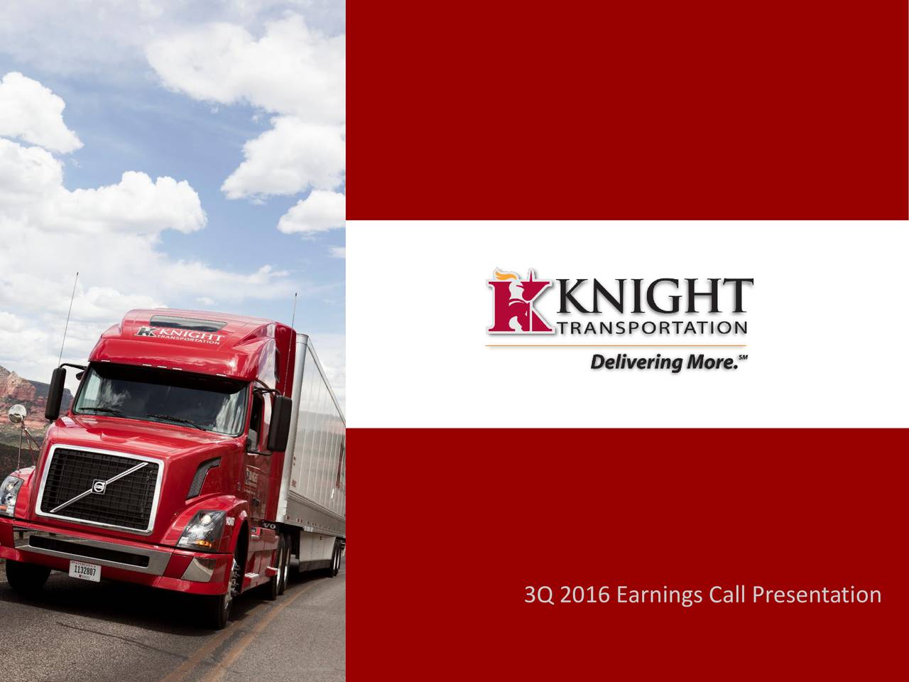 Knight Transportation, Inc. 2016 Q3 - Results - Earnings Call Slides ...