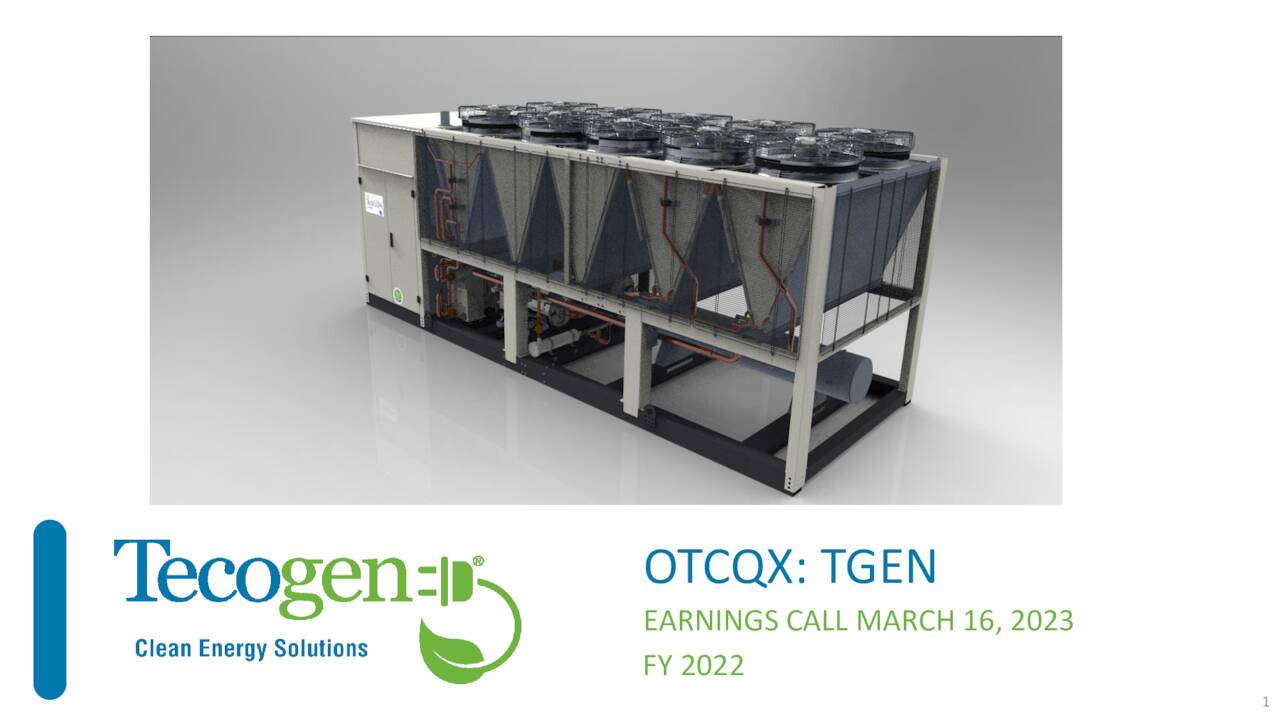 Tecogen Inc. 2022 Q4 - Results - Earnings Call Presentation (OTCMKTS ...