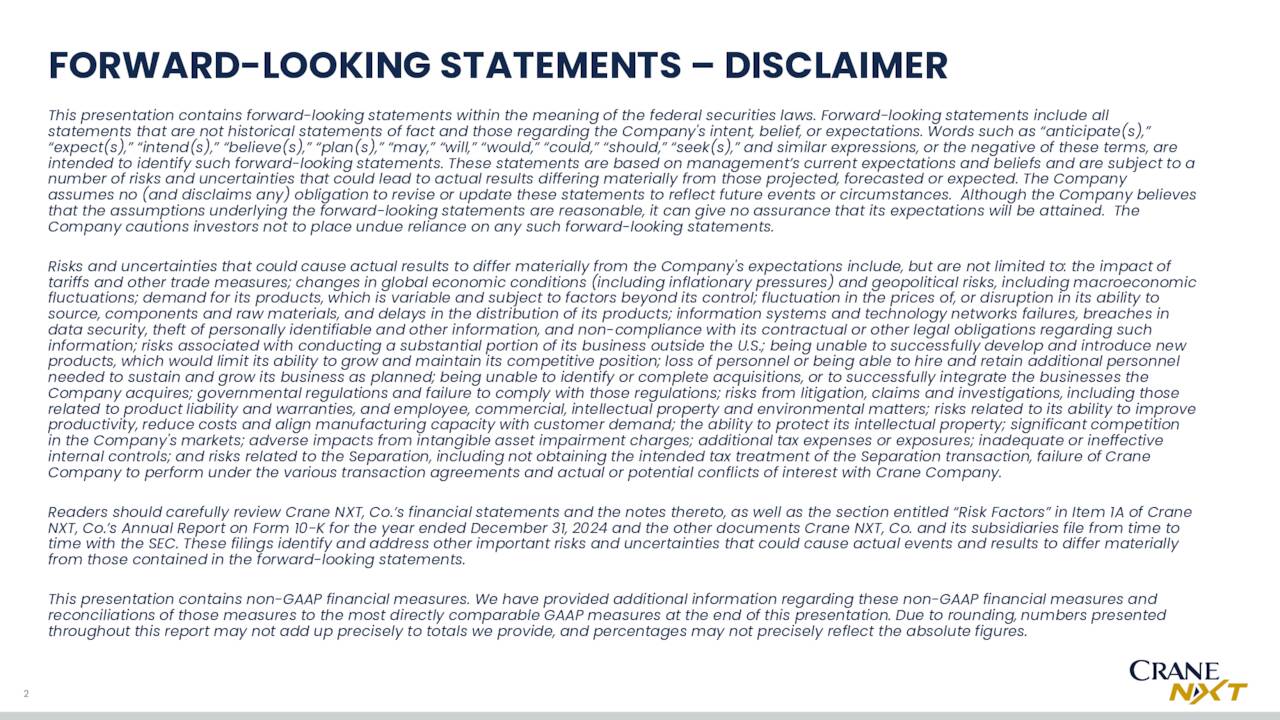 Crane NXT, Co. 2025 Q2 - Results - Earnings Call Presentation (NYSE:CXT ...