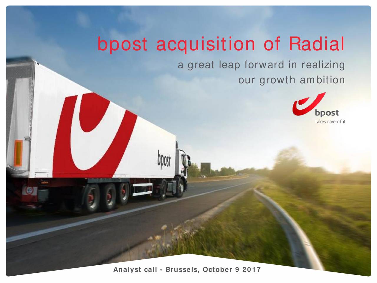 Bpost (BPOSY) Acquires Radial - Slideshow (OTCMKTS:BPOSY) | Seeking Alpha