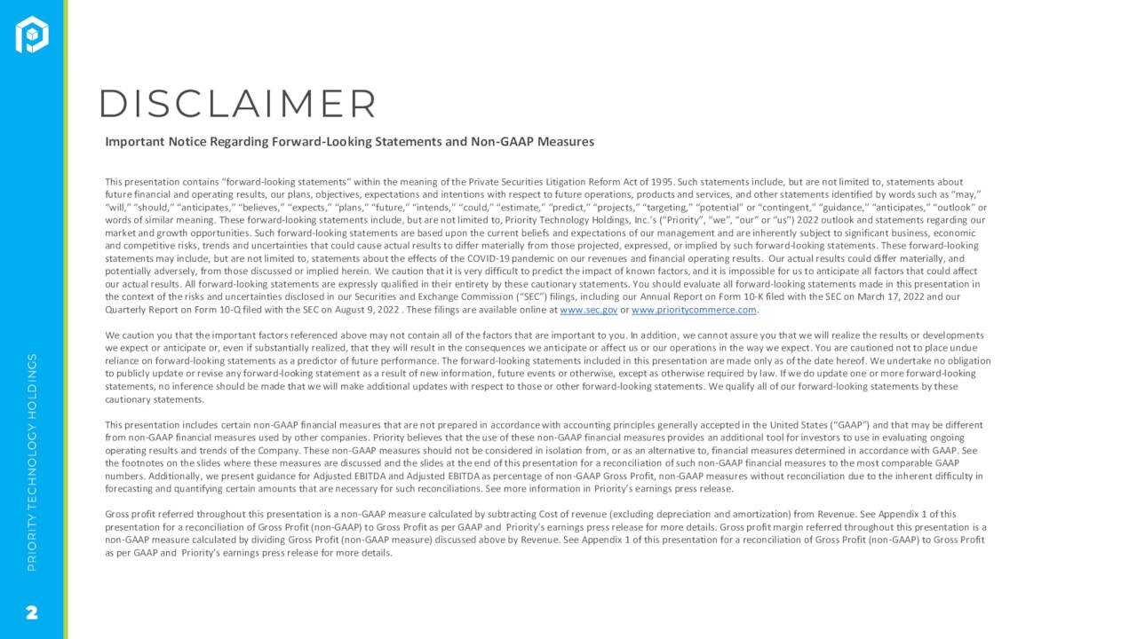 Priority Technology Holdings, Inc. 2022 Q3 - Results - Earnings Call ...