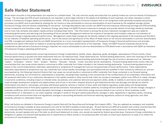 Eversource Energy 2023 Q1 - Results - Earnings Call Presentation (NYSE:ES) | Seeking Alpha