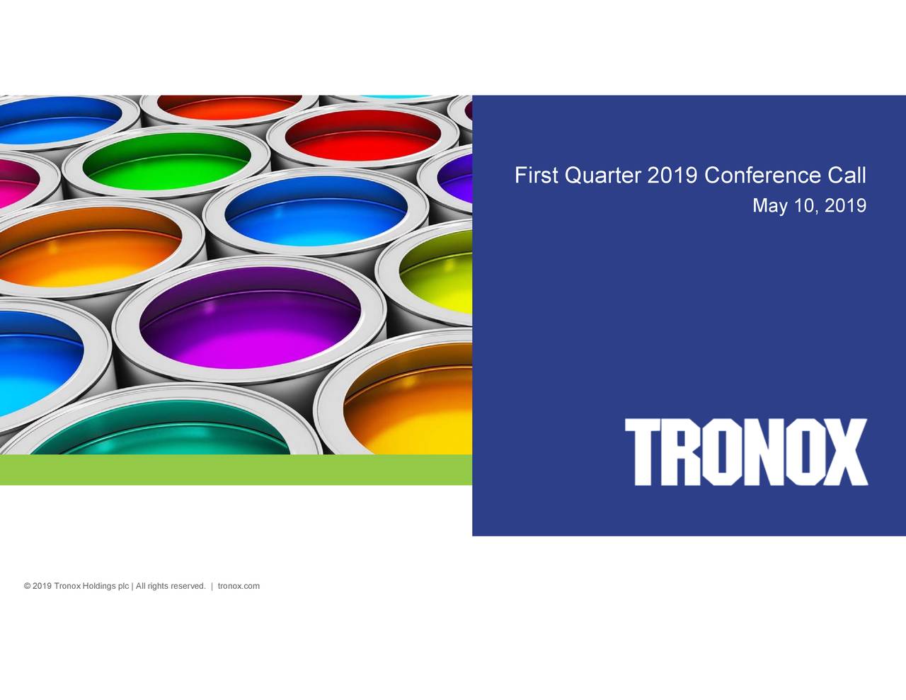 Tronox Holdings plc 2019 Q1 - Results - Earnings Call Slides (NYSE:TROX ...