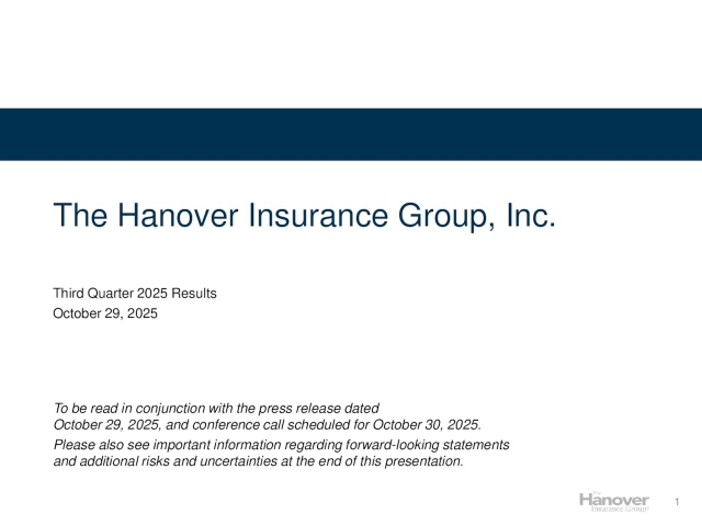 The Hanover Insurance Group, Inc. 2025 Q3 - Results - Earnings Call ...