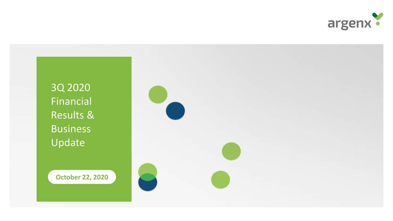 argenx SE 2020 Q3 - Results - Earnings Call Presentation (NASDAQ:ARGX ...