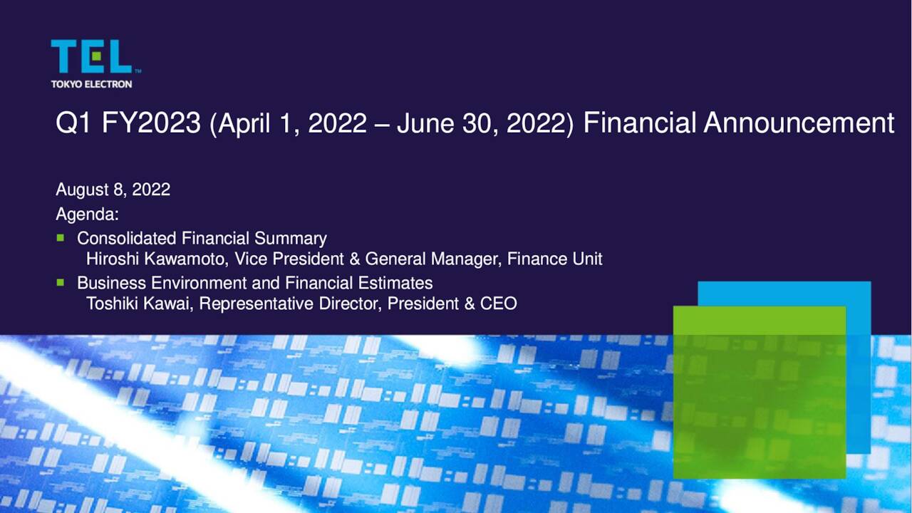Tokyo Electron Limited 2023 Q1 - Results - Earnings Call Presentation (OTCMKTS:TOELF) | Seeking ...