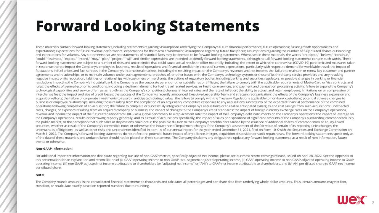 WEX Inc. 2022 Q1 - Results - Earnings Call Presentation (NYSE:WEX) | Seeking Alpha