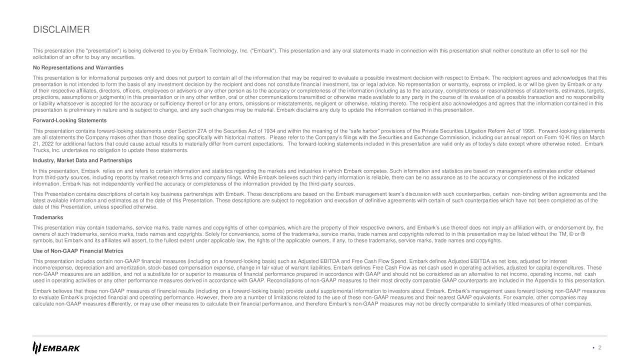 Embark Technology, Inc. 2022 Q1 - Results - Earnings Call Presentation (NASDAQ:EMBK-DEFUNCT ...