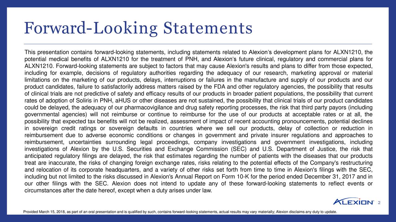 Alexion Pharmaceuticals (ALXN) Updates On ALXN1210 PNH Naive Phase 3 ...