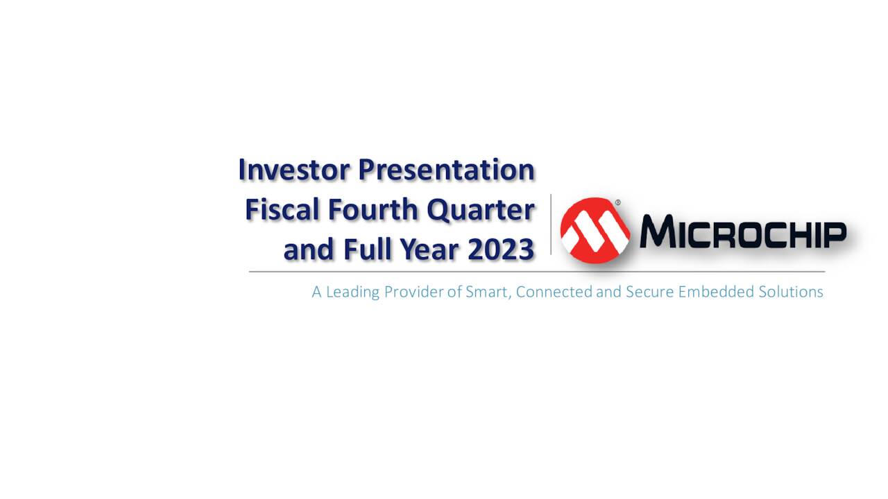 Microchip Technology Incorporated 2023 Q4 - Results - Earnings Call ...