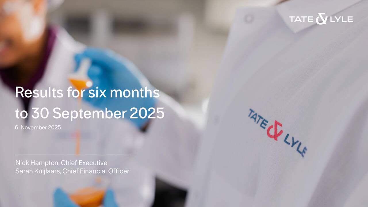 Tate & Lyle plc 2026 Q2 - Results - Earnings Call Presentation (OTCMKTS:TATYY) 2025-11-06 ...