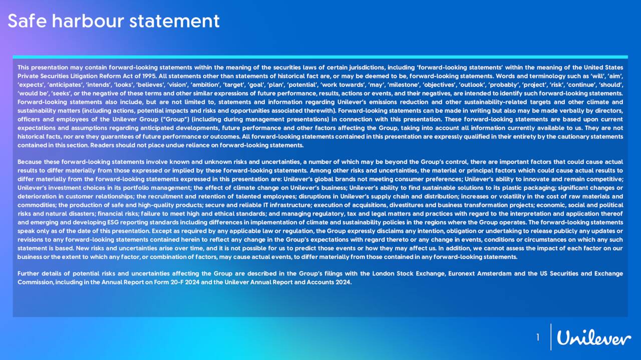 Unilever PLC (UL) Presents at Consumer Analyst Group of New York ...