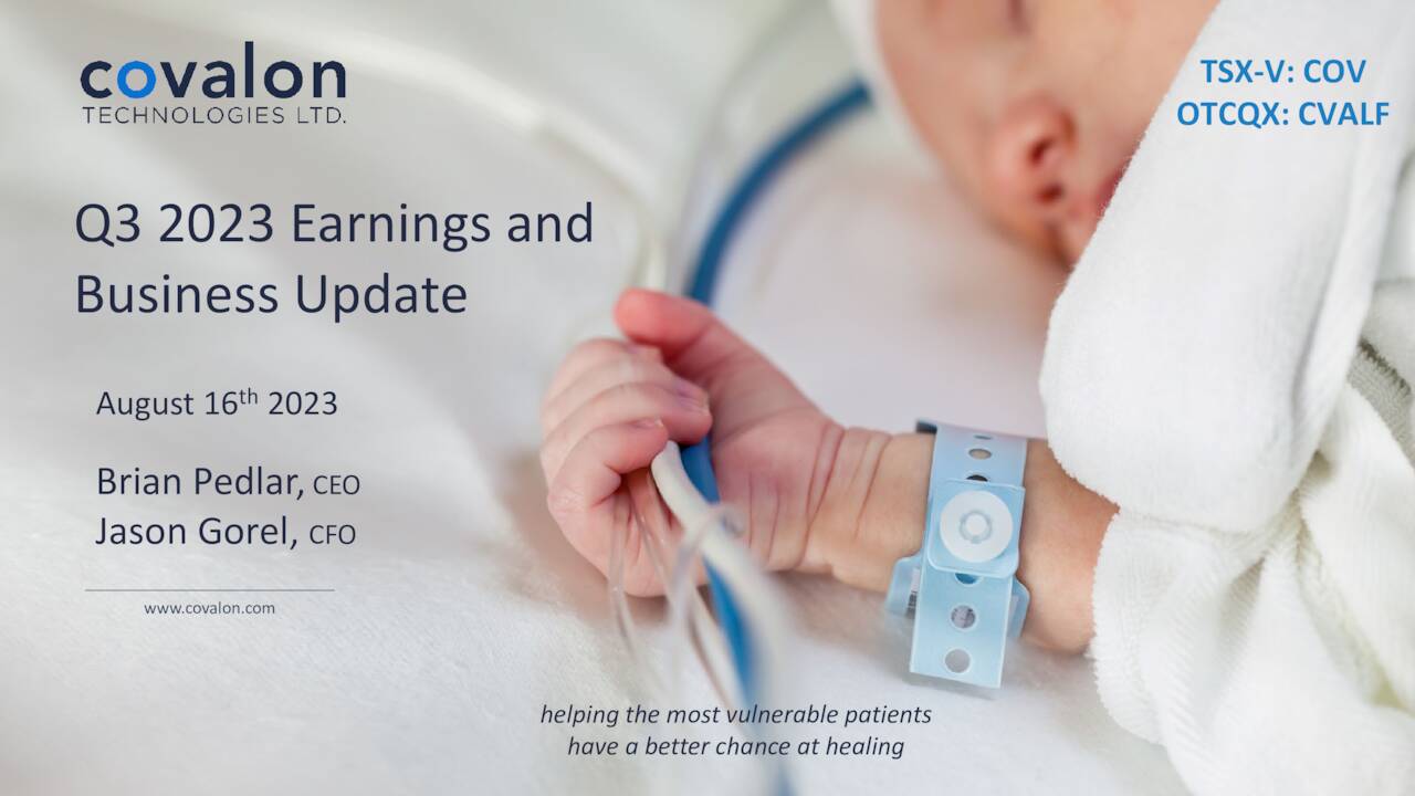 Covalon Technologies Ltd. 2023 Q3 - Results - Earnings Call ...