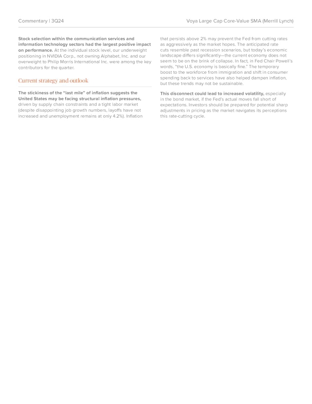 Voya Large Cap Core-Value SMA (Merrill Lynch) Q3 2024 Commentary | Seeking Alpha