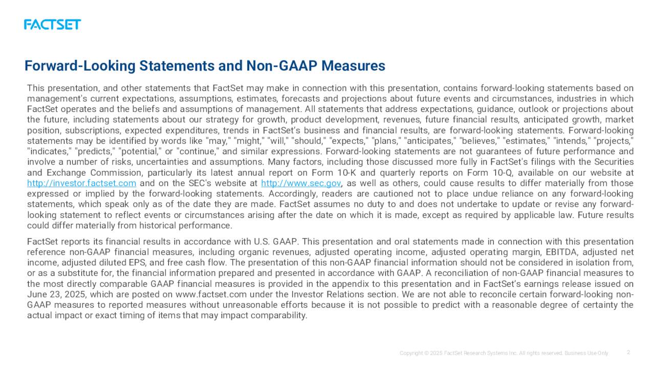 FactSet Research Systems Inc. 2025 Q3 - Results - Earnings Call ...