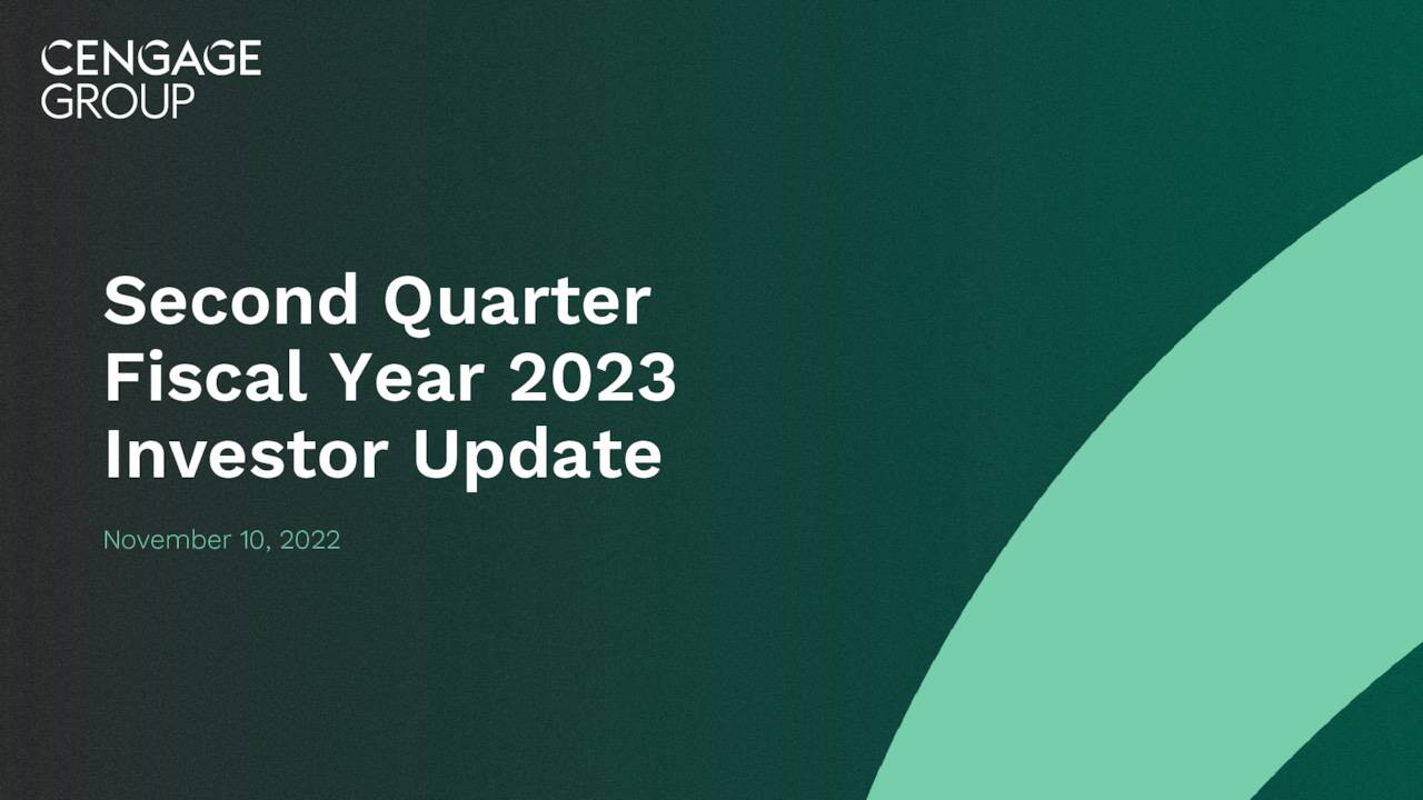 Cengage Learning Holdings II, Inc. 2023 Q2 - Results - Earnings Call ...