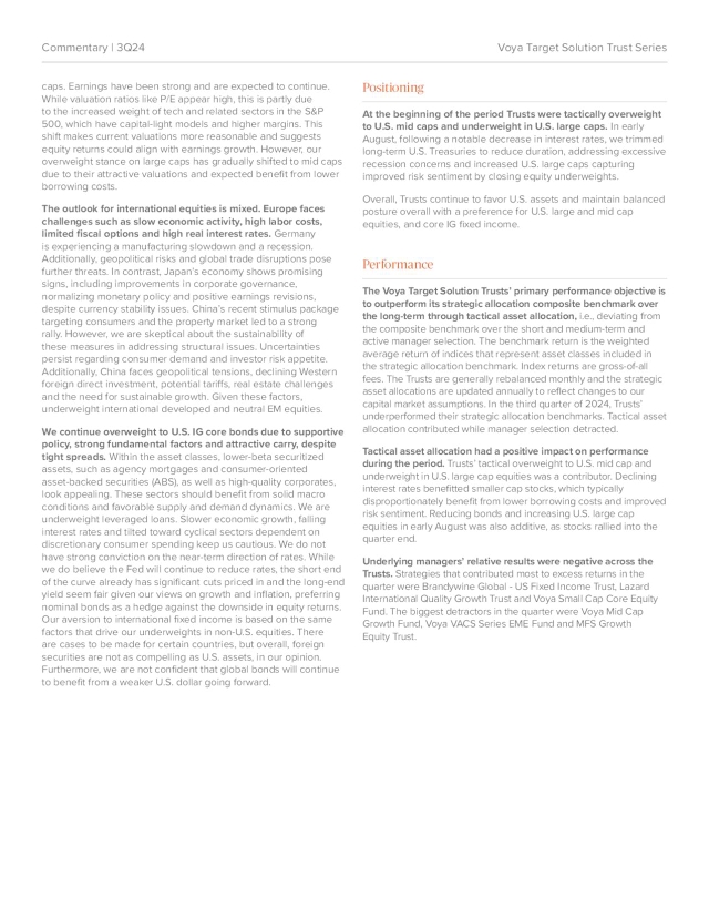 Voya Target Solution Trust Series Q3 2024 Commentary | Seeking Alpha