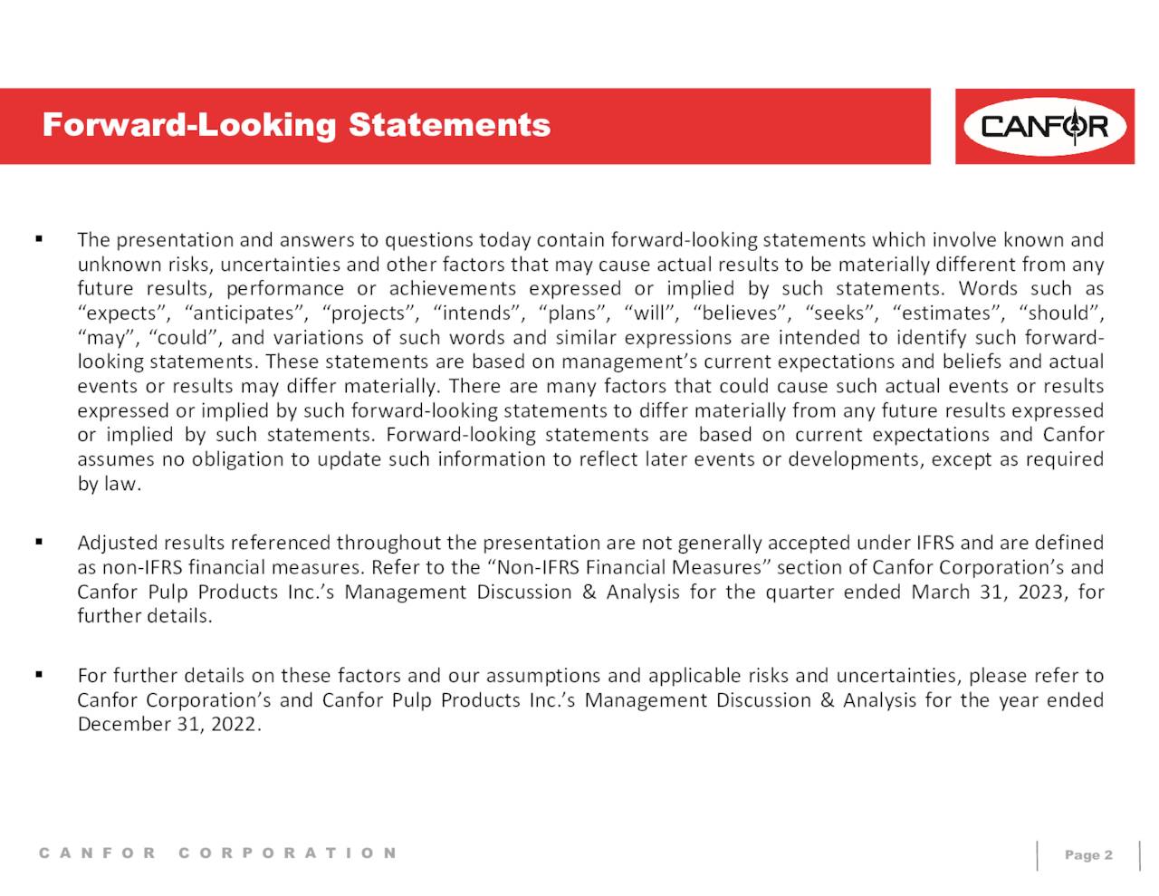 Canfor Corporation 2023 Q1 - Results - Earnings Call Presentation ...
