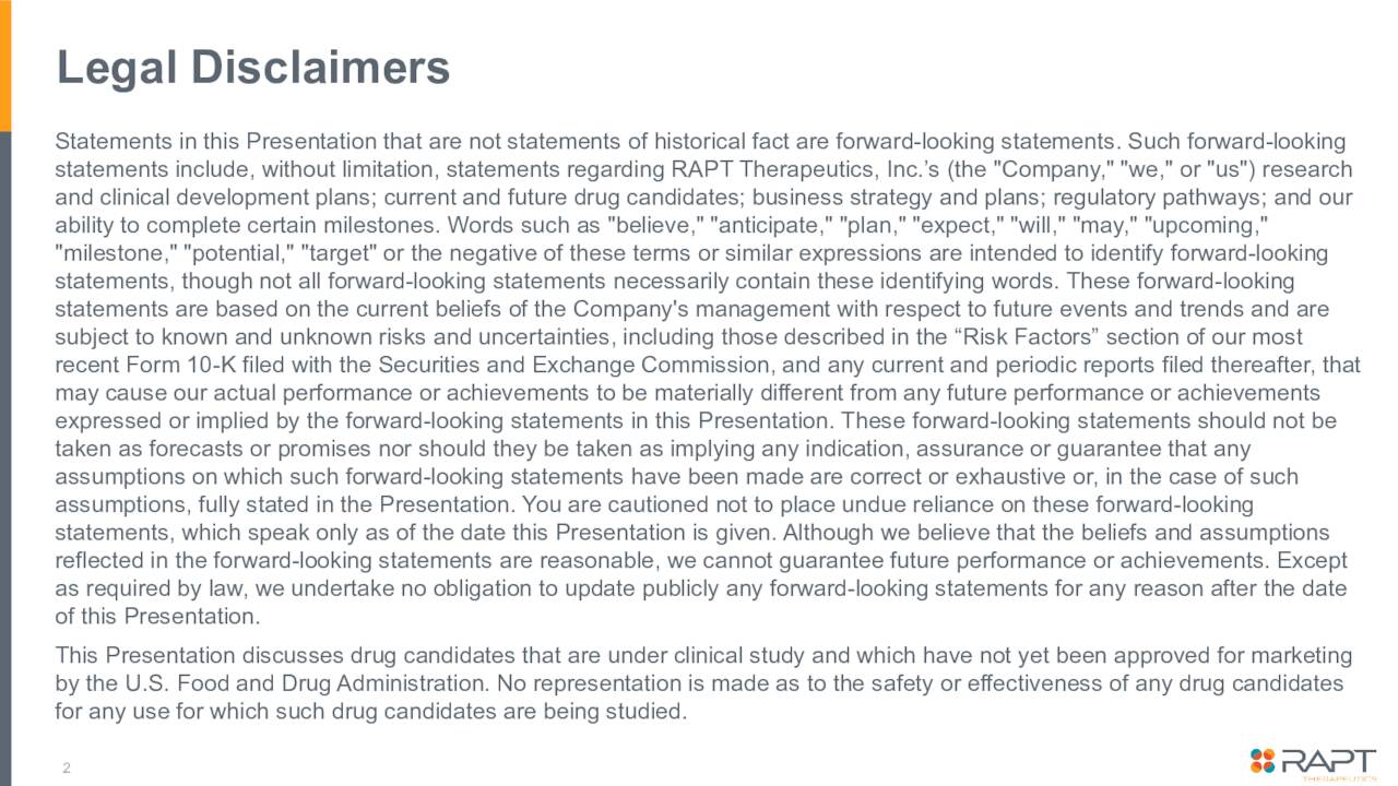 Rapt Therapeutics (RAPT) Investor Presentation -slideshow (NASDAQ:RAPT ...