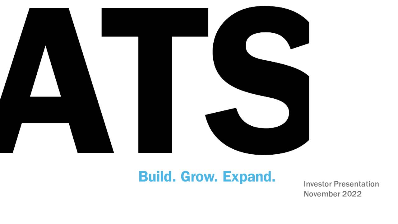 ATS Automation Tooling Systems Inc. 2023 Q2 - Results - Earnings Call Presentation (NYSE:ATS ...