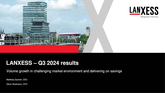 LANXESS Aktiengesellschaft 2024 Q3 - Results - Earnings Call Presentation (OTCMKTS:LNXSF ...
