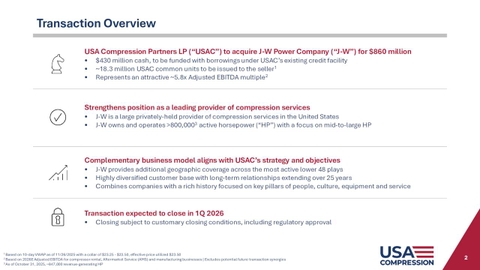 USA Compression Partners December 2025 Investor Call (NYSE:USAC) 2025 ...
