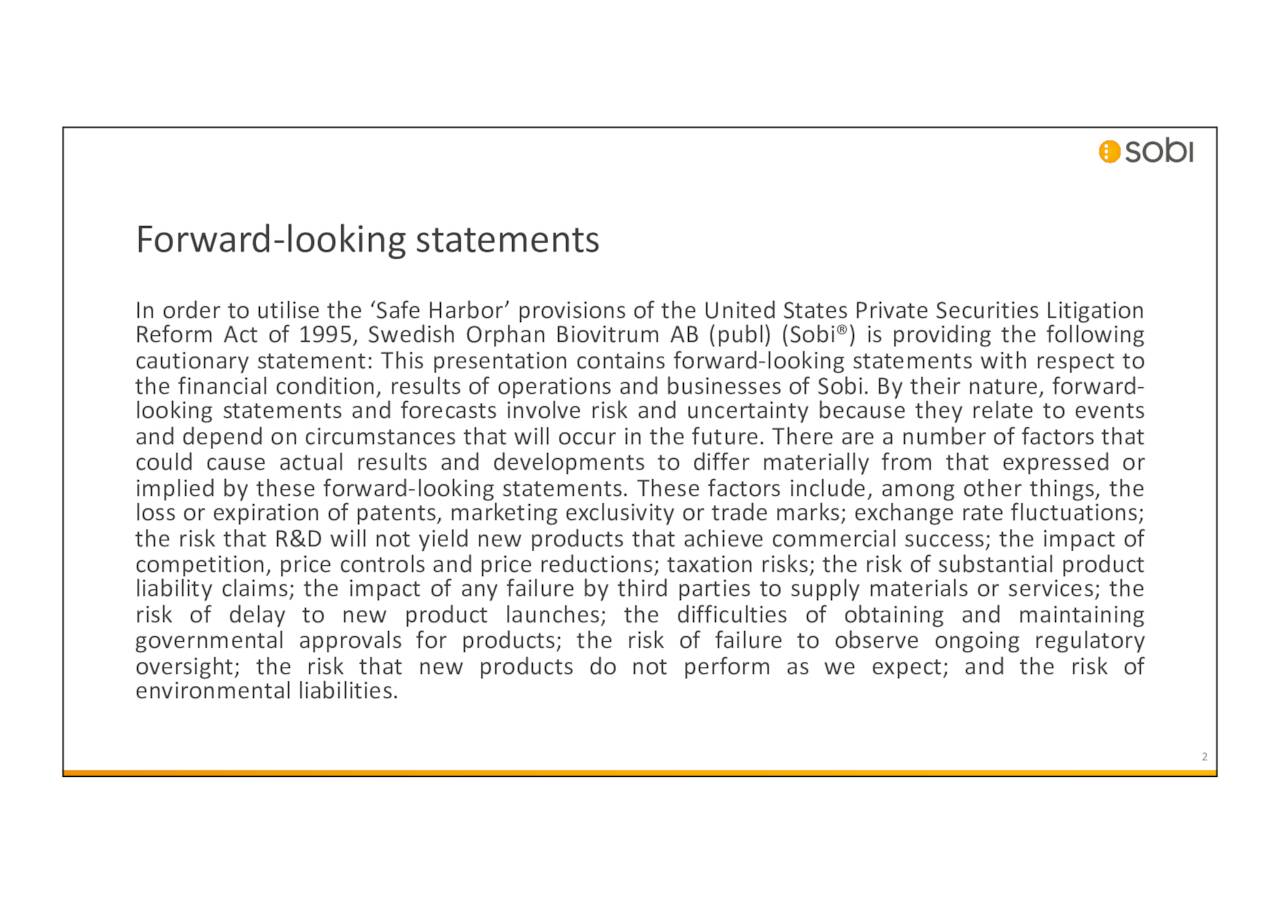 Swedish Orphan Biovitrum AB (publ) 2022 Q1 - Results - Earnings Call Presentation (OTCMKTS:BIOVF ...