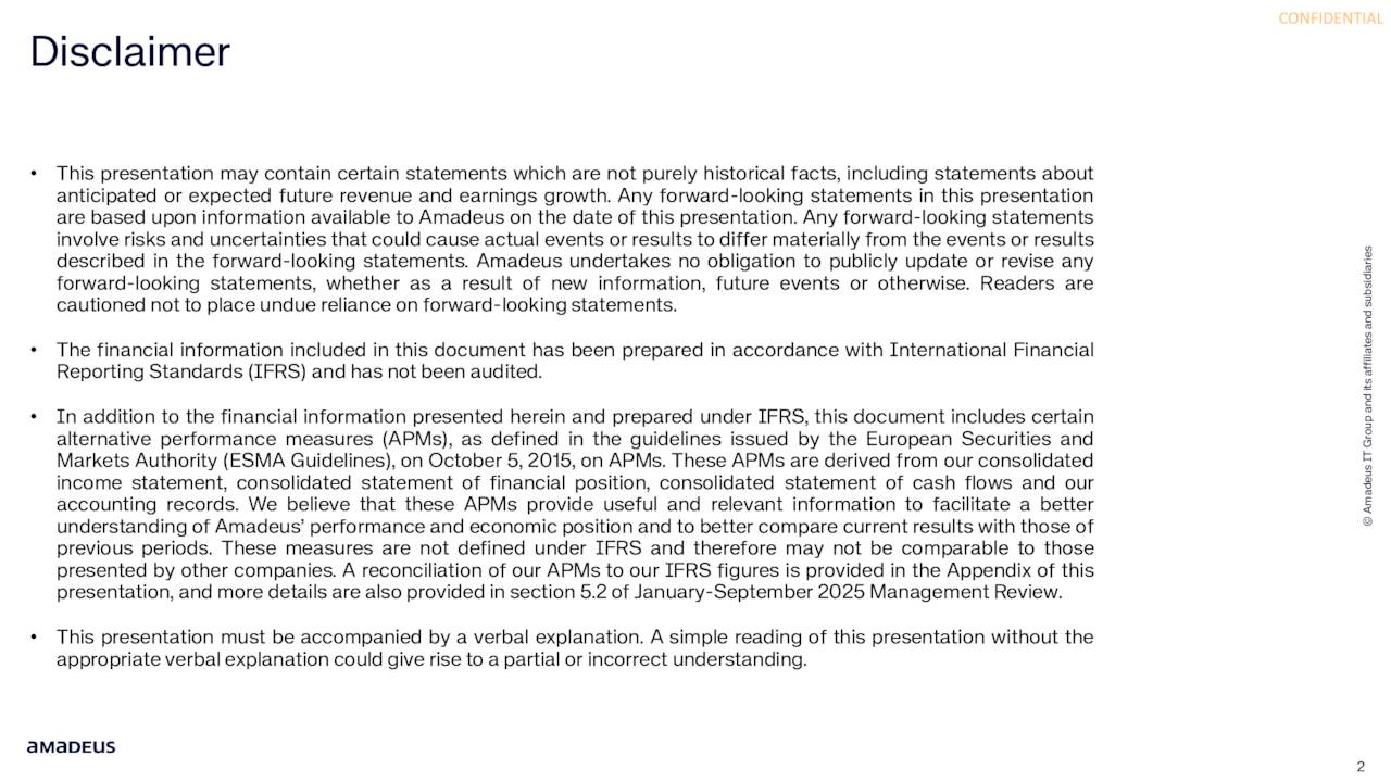 Amadeus IT Group, S.A. 2025 Q3 - Results - Earnings Call Presentation ...