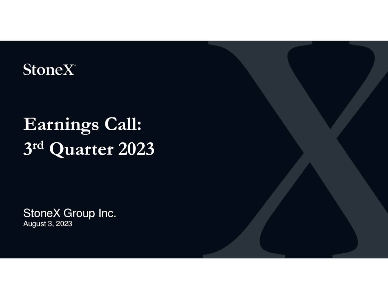 StoneX Group Inc. 2023 Q3 - Results - Earnings Call Presentation ...