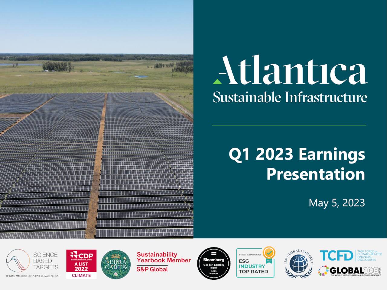 Atlantica Sustainable Infrastructure plc 2023 Q1 - Results - Earnings Call Presentation (NASDAQ ...
