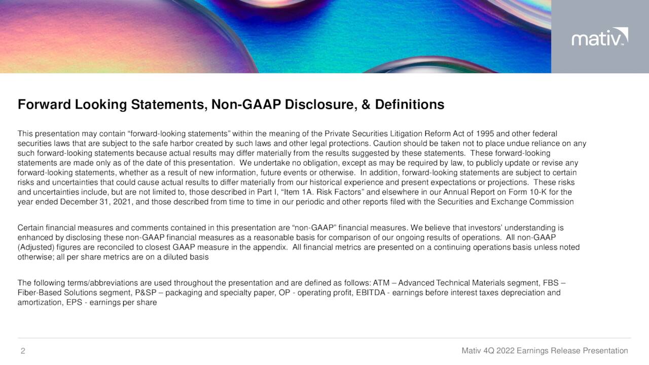 Mativ Holdings, Inc. 2022 Q4 - Results - Earnings Call Presentation ...