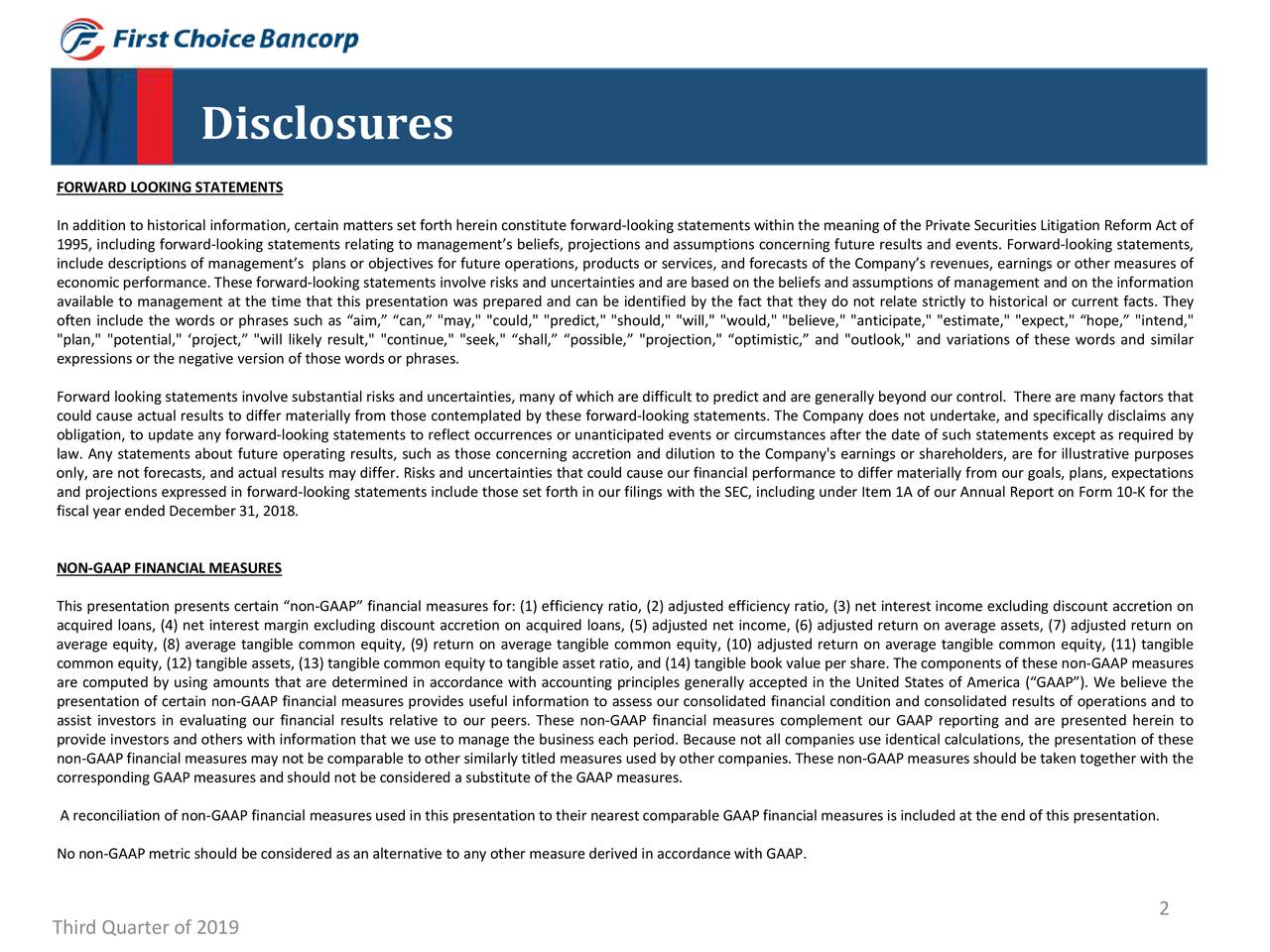 First Choice Bancorp (FCBP) Investor Presentation - Slideshow (NASDAQ ...