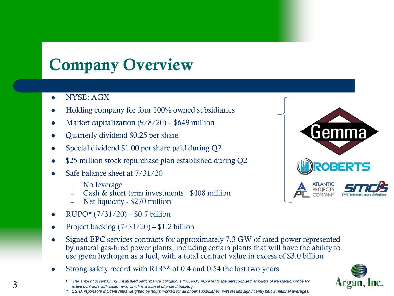 Argan (AGX) Investor Presentation - Slideshow (NYSE:AGX) | Seeking Alpha
