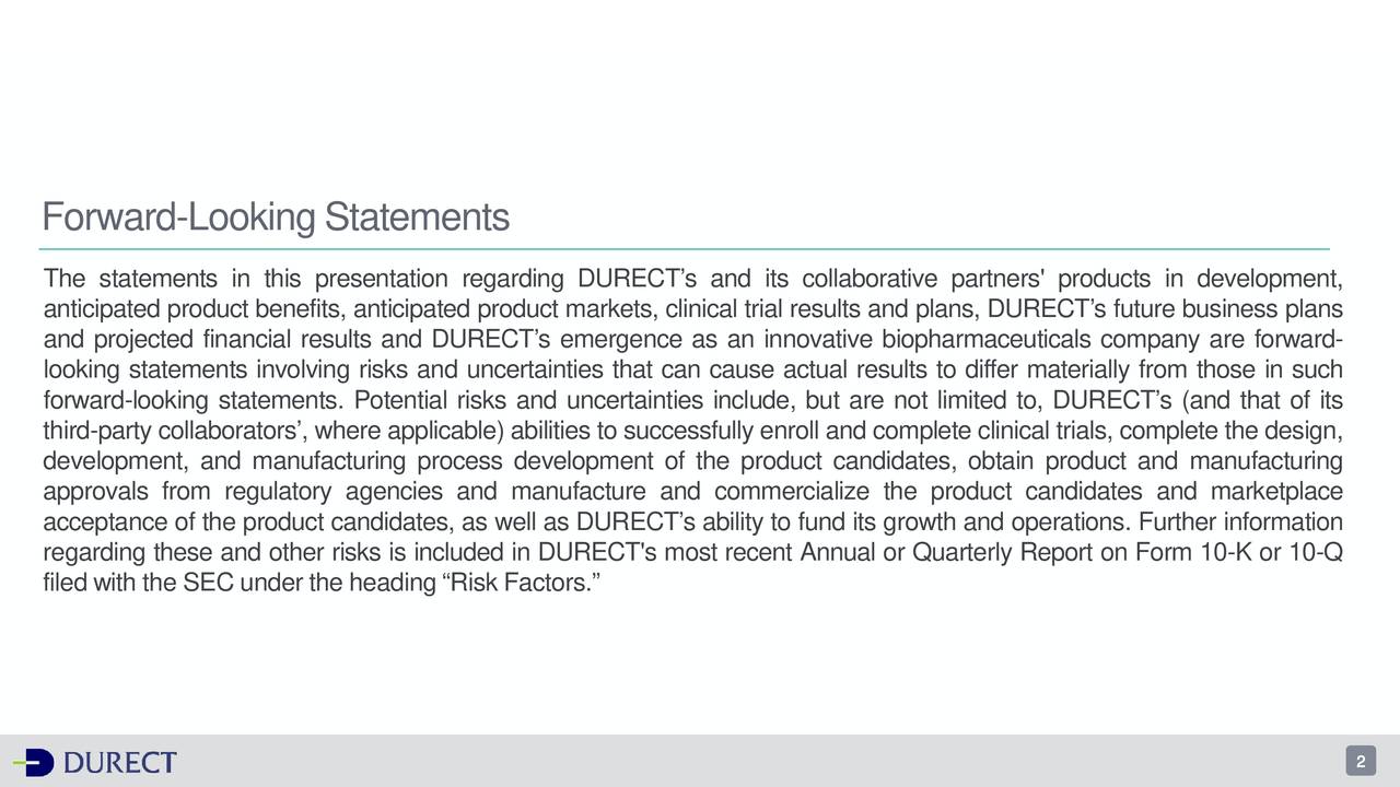 Durect (DRRX) Investor Presentation - Slideshow (NASDAQ:DRRX) | Seeking ...