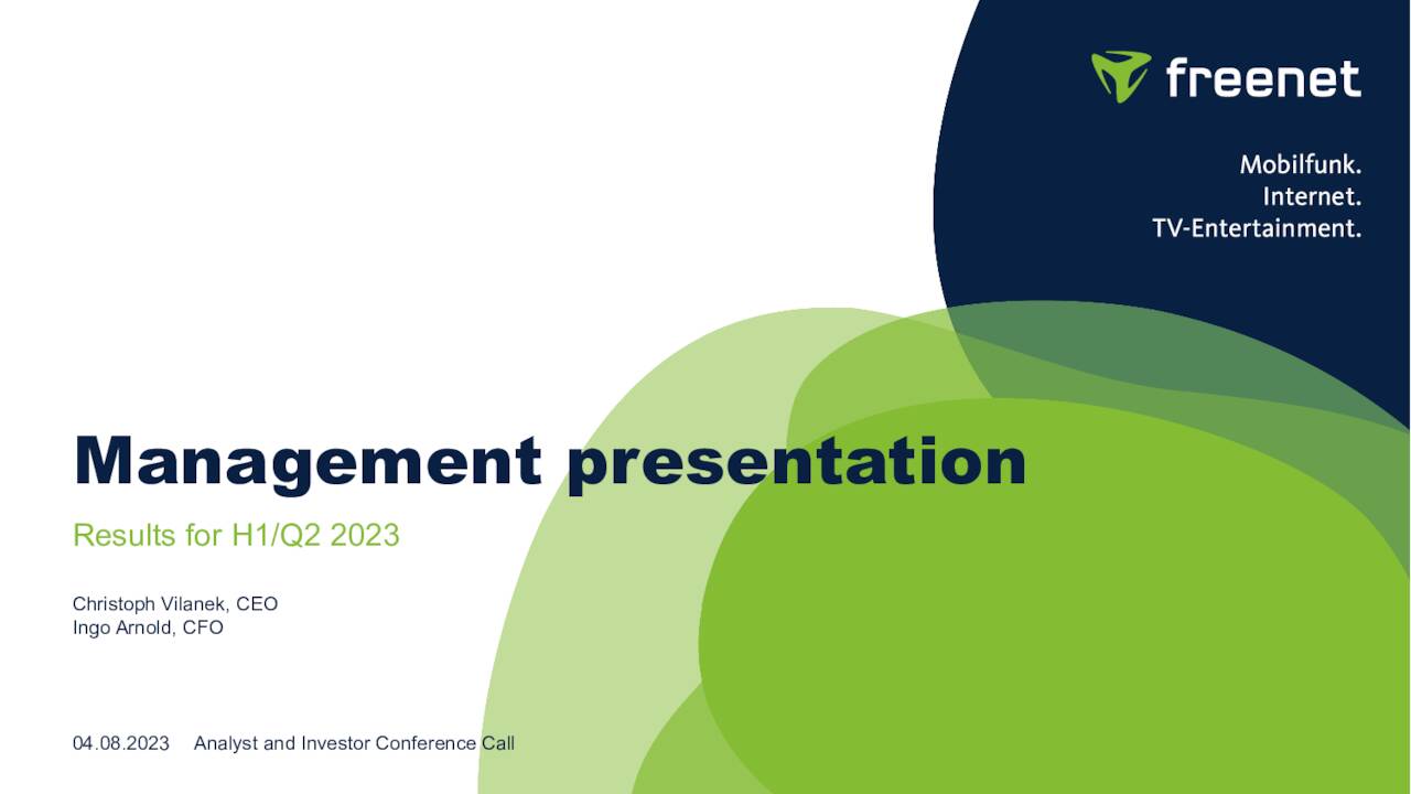 freenet AG 2023 Q2 - Results - Earnings Call Presentation (OTCMKTS ...