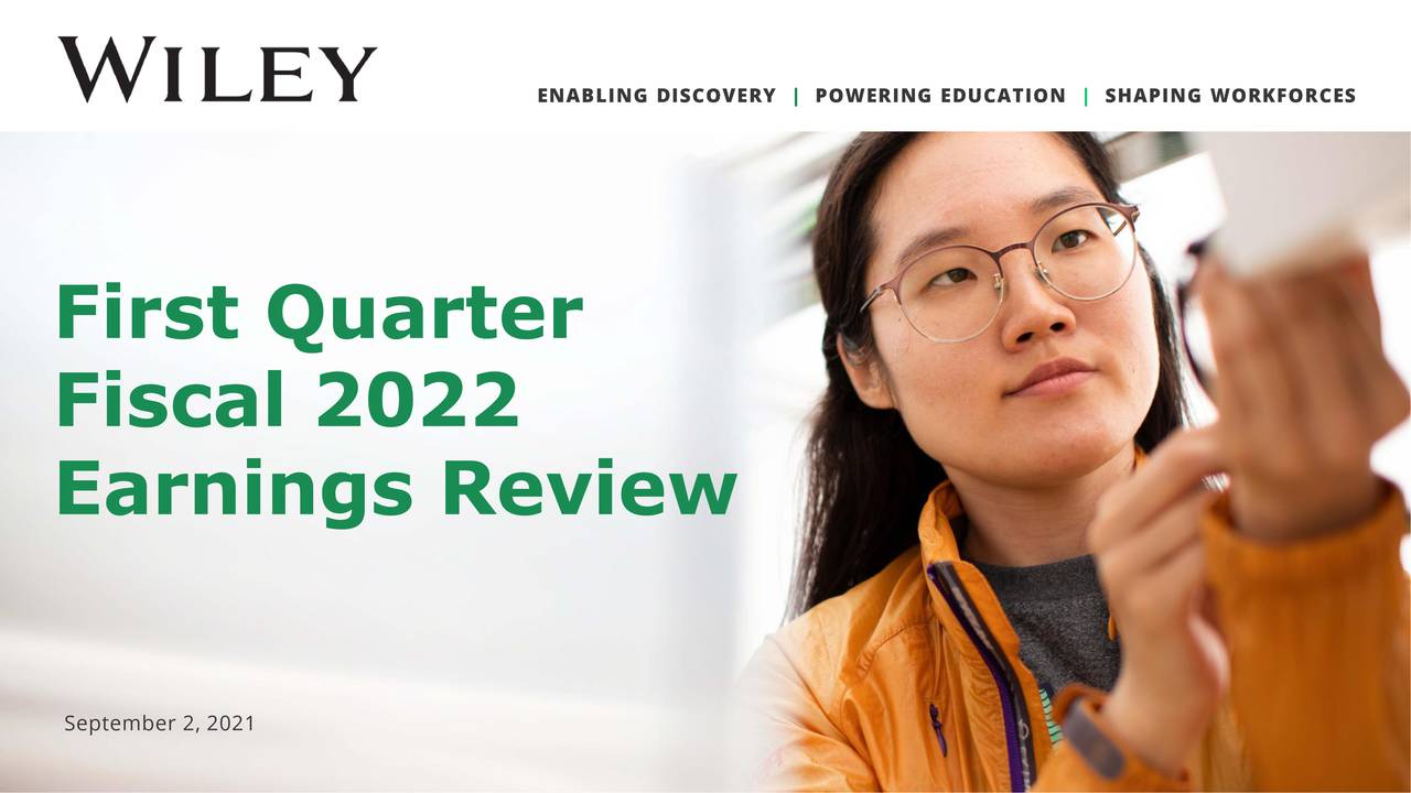 John Wiley & Sons, Inc. 2022 Q1 - Results - Earnings Call Presentation (NYSE:WLY) | Seeking Alpha
