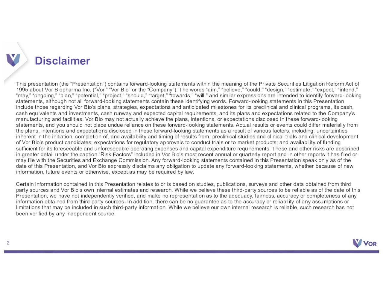 Vor Biopharma (VOR) Investor Presentation -Slideshow (NASDAQ:VOR ... Vor Biopharma (VOR) Investor Presentation -Slideshow (NASDAQ:VOR ...