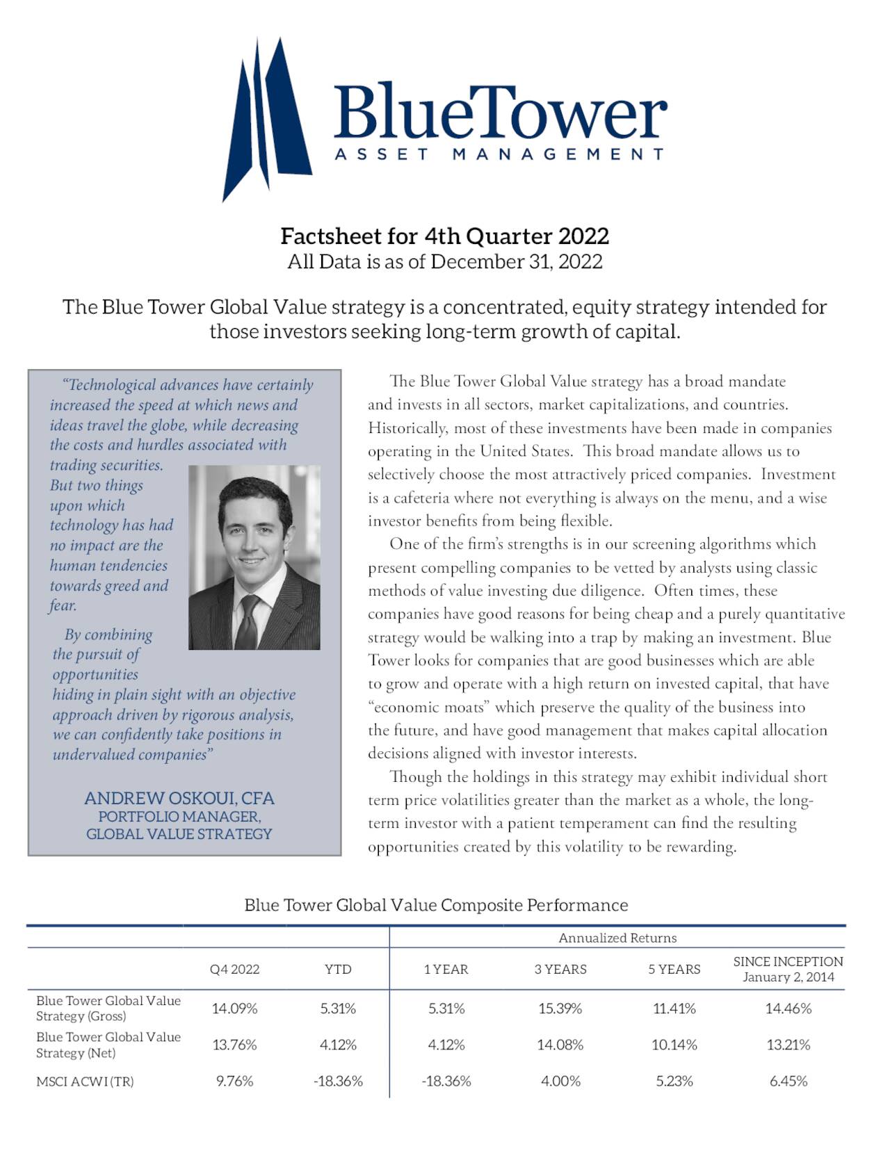 Blue Tower Asset Management Q4 2022 Commentary | Seeking Alpha