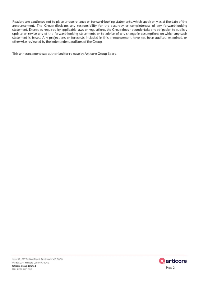 Articore Group Limited (RDBBF) Shareholder/Analyst Call - Slideshow ...