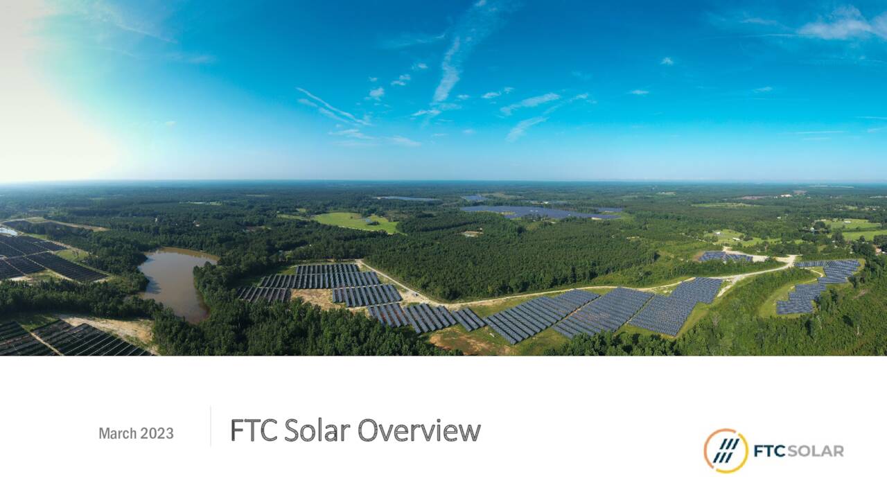 FTC Solar (FTCI) Investor Presentation - Slideshow (NASDAQ:FTCI ...