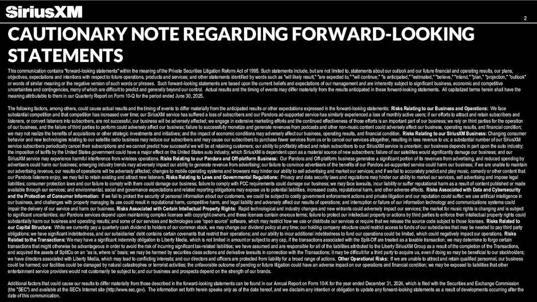 Sirius XM Holdings Inc. 2025 Q3 - Results - Earnings Call Presentation (NASDAQ:SIRI) 2025-10-31 ...