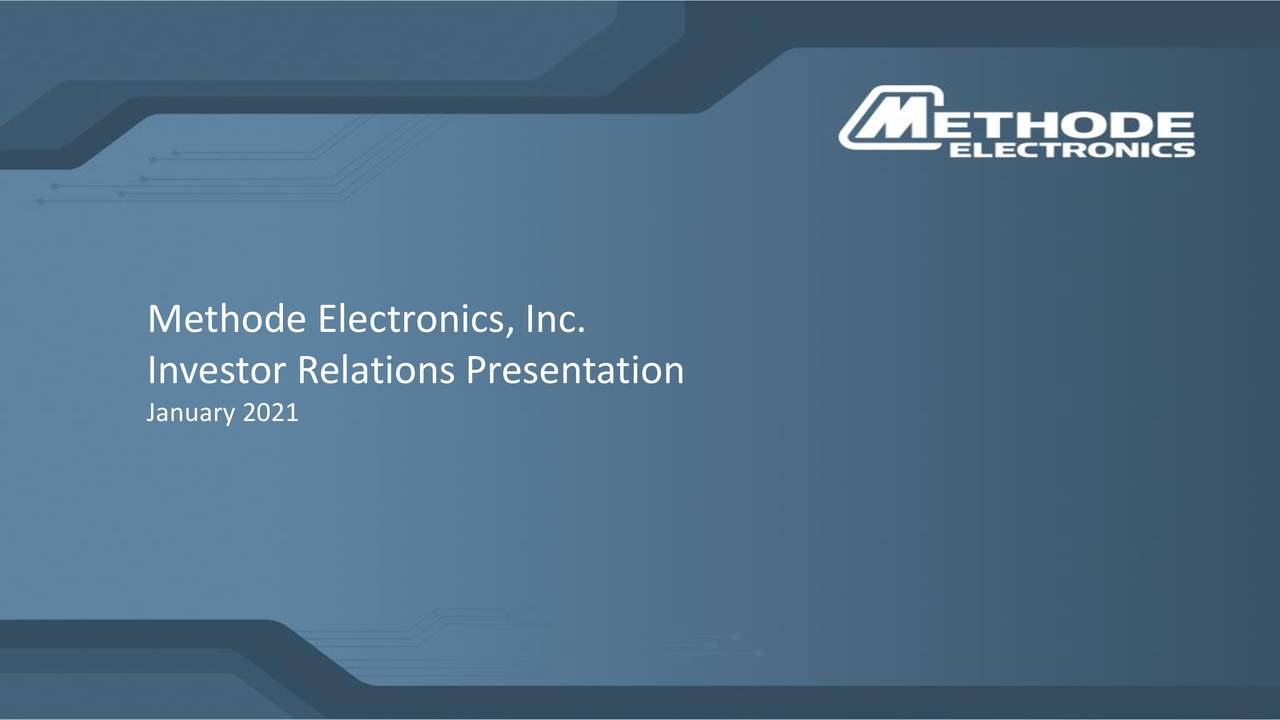 Methode Electronics (MEI) Presents At Needham Virtual Growth Conference ...