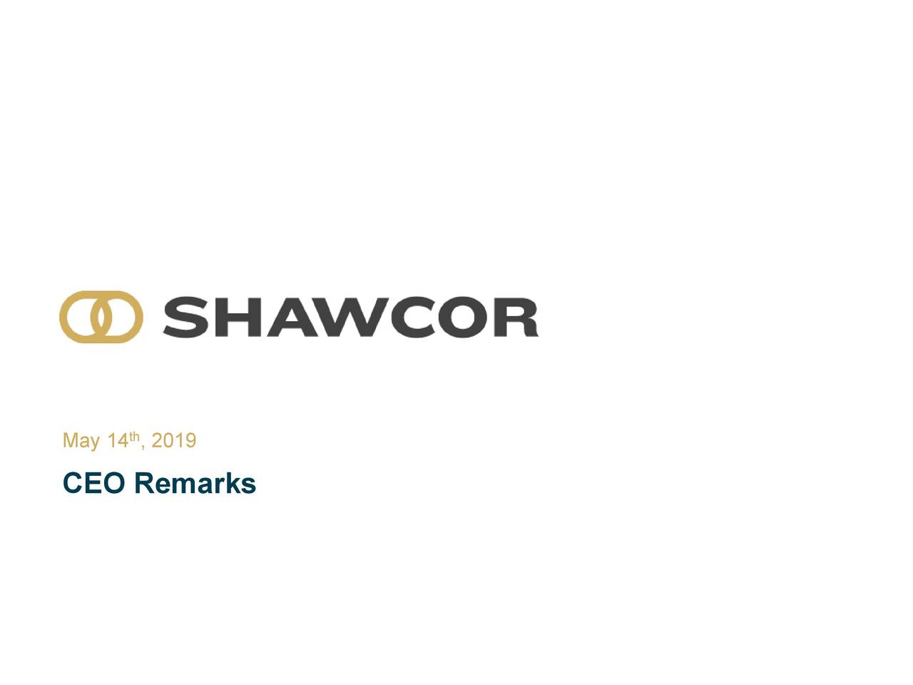 Shawcor Ltd. 2019 Q1 - Results - Earnings Call Slides (OTCMKTS:MTTRF) | Seeking Alpha