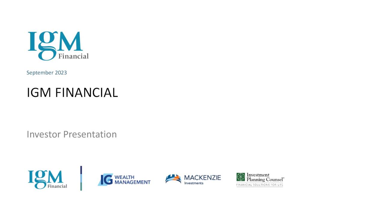 IGM Financial Inc. 2023 Q3 - Results - Earnings Call Presentation ...