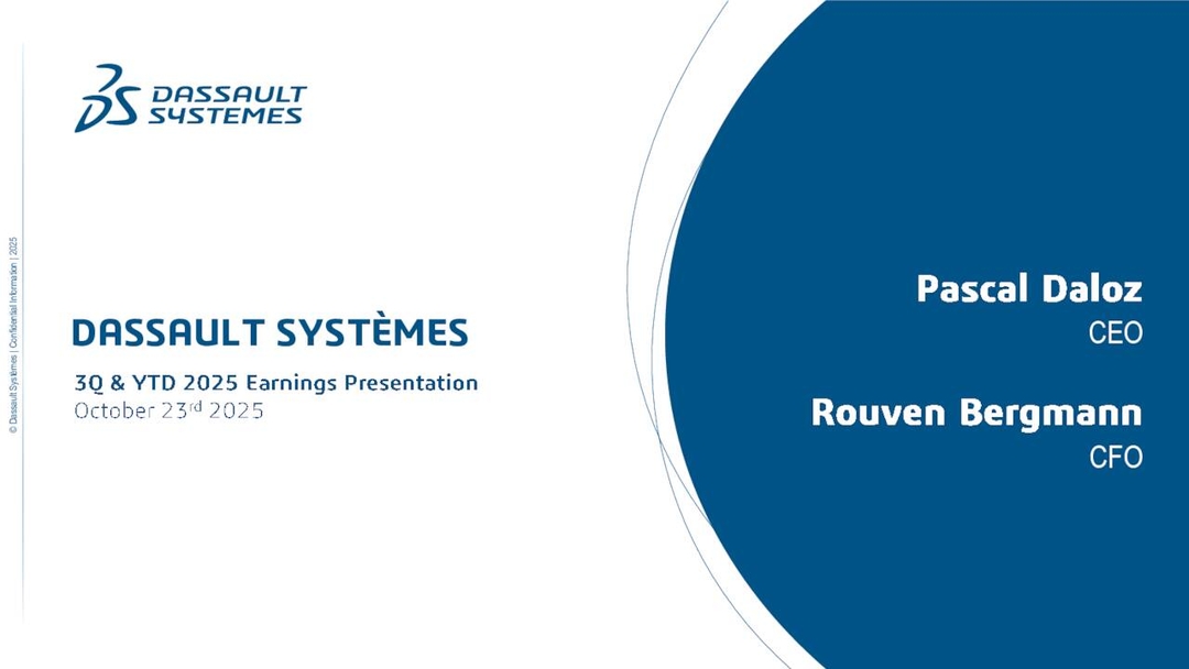 Dassault Systèmes SE 2025 Q3 - Results - Earnings Call Presentation ...